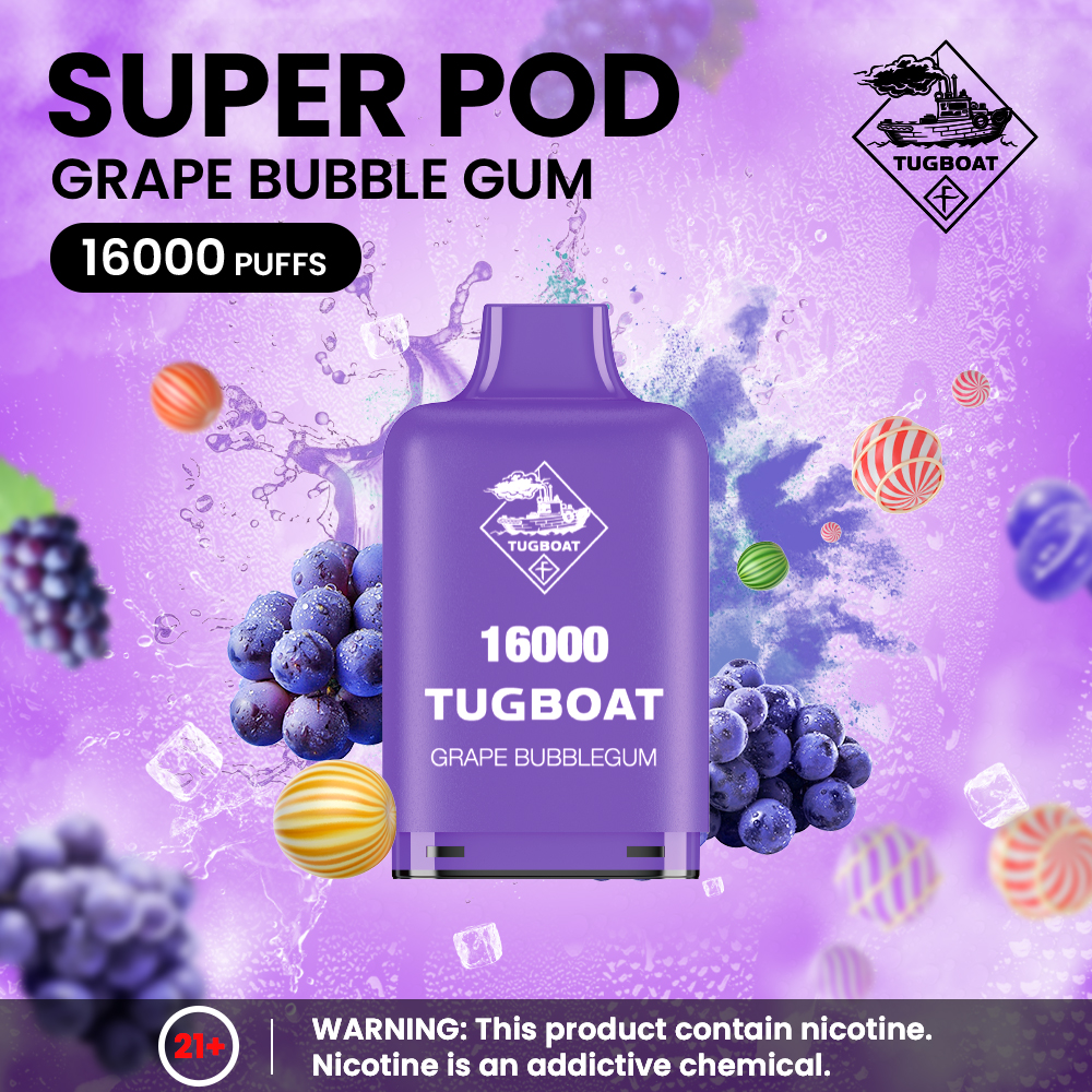 Tugboat - Grape Bubblegum - 16000 Puffs - 5% | Smack That
